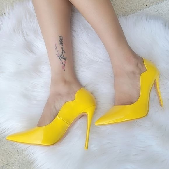 Shoes | Womens Pointed Toe Stiletto High Heels Pumps Yellow Color ...